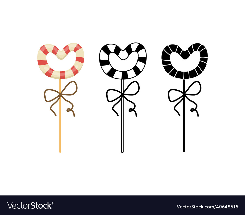 Set of a heart-shaped lollipop for valentines Vector Image