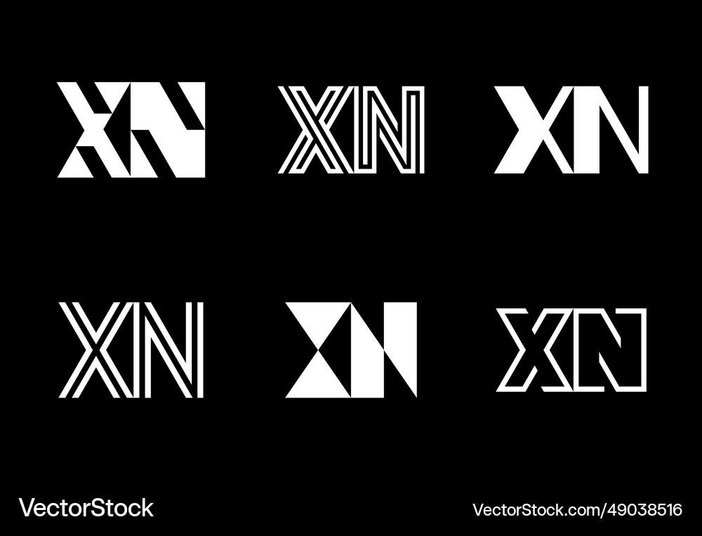 Set of letter xn logos Royalty Free Vector Image