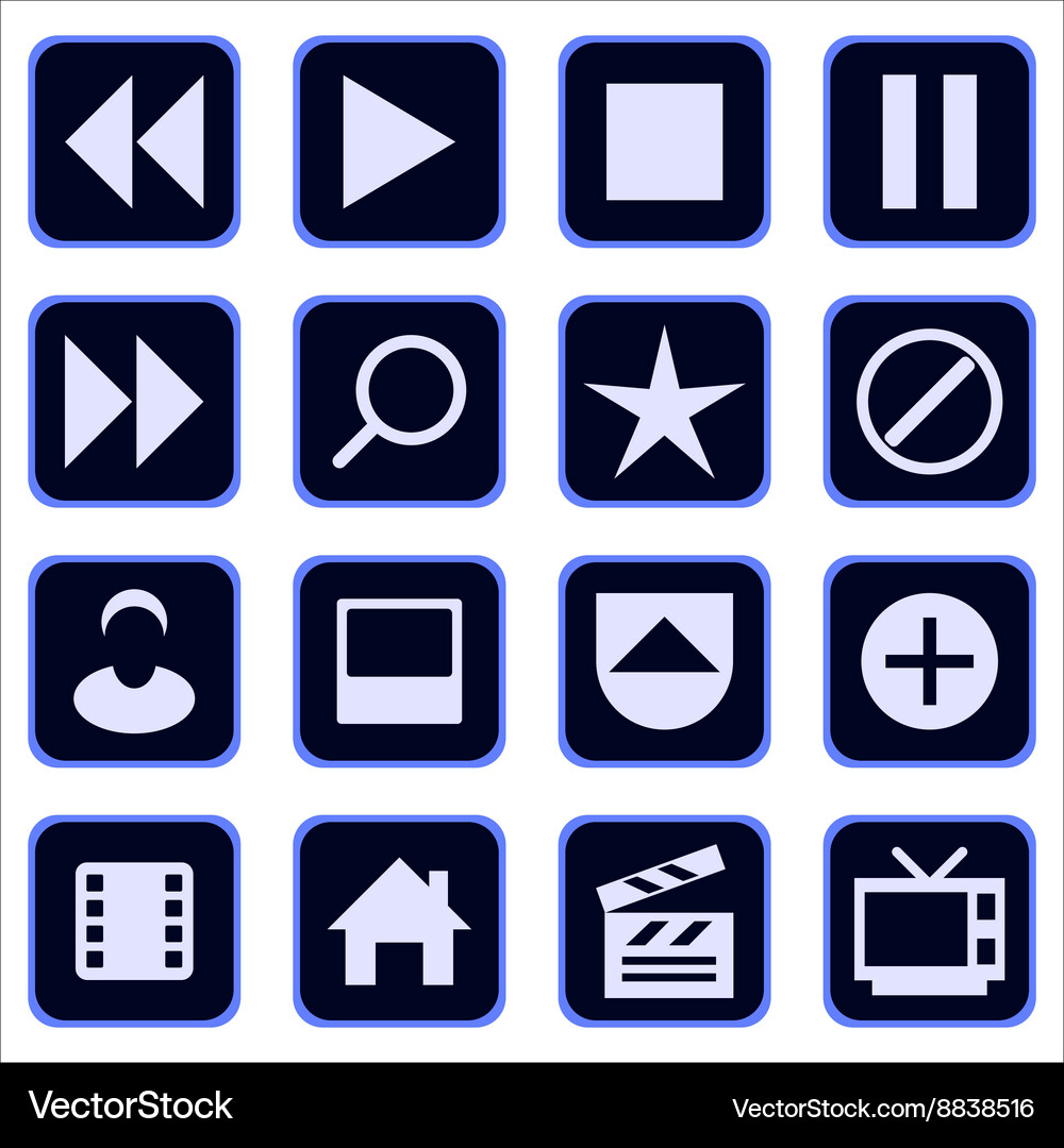 Set of multimedia icons Royalty Free Vector Image