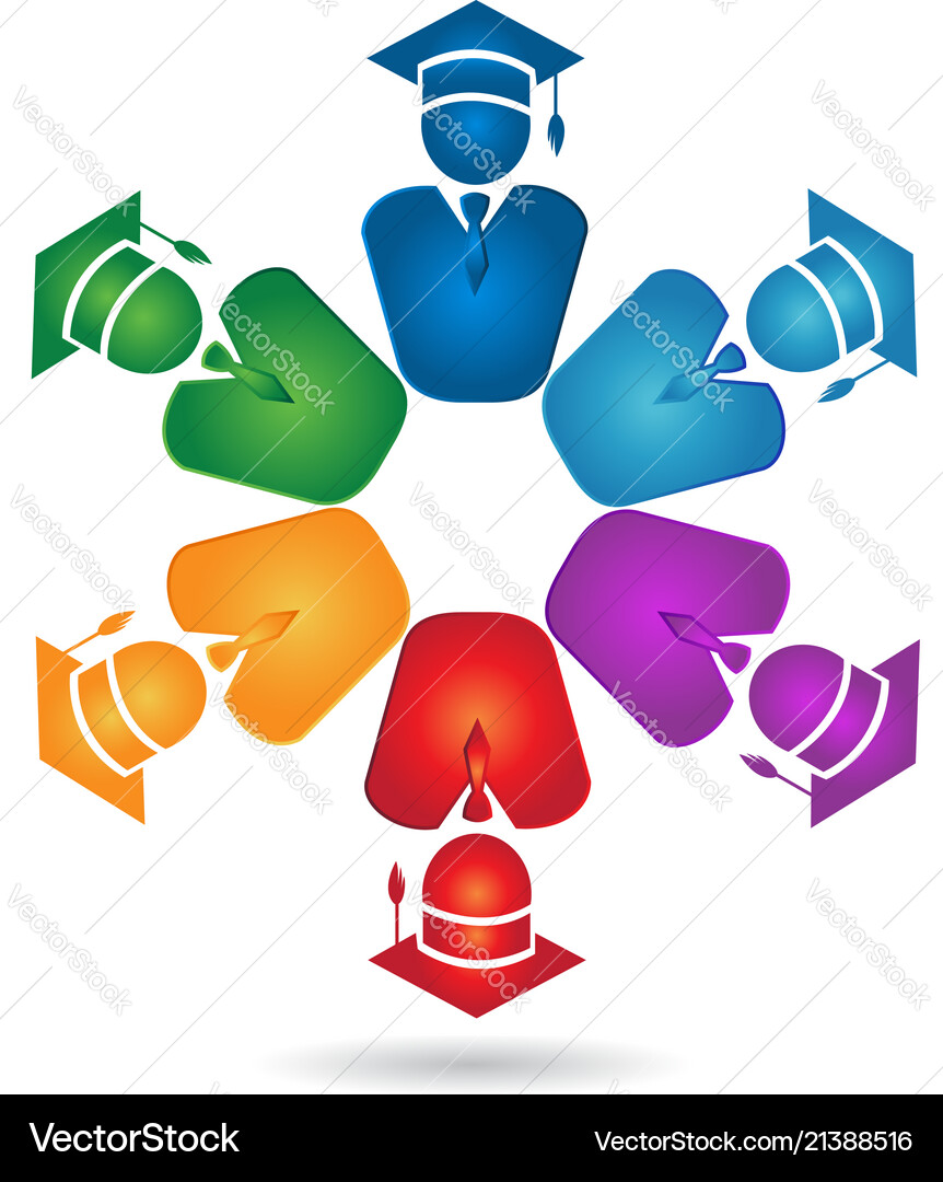Teamwork of graduated people icon Royalty Free Vector Image