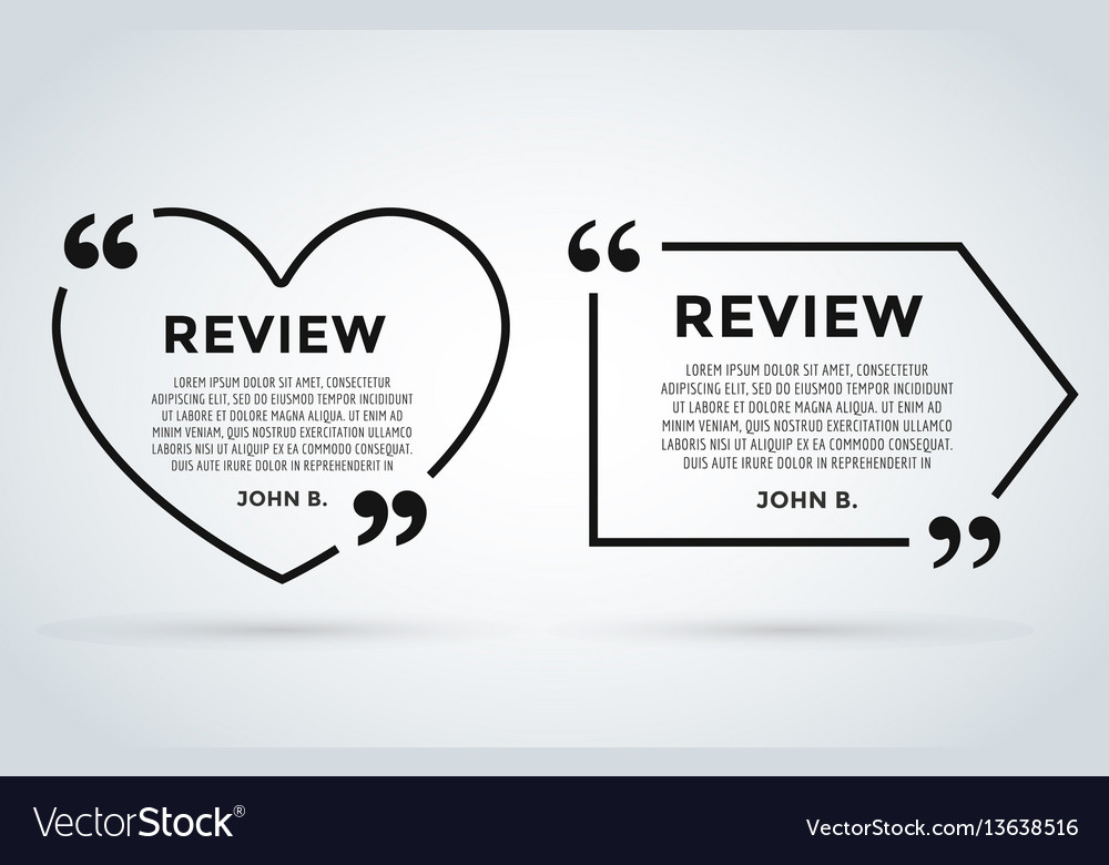 Website Review Quote Citation Blank Template Vector Image