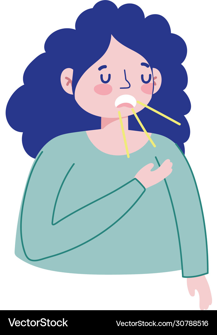 Woman with dry cough design Royalty Free Vector Image