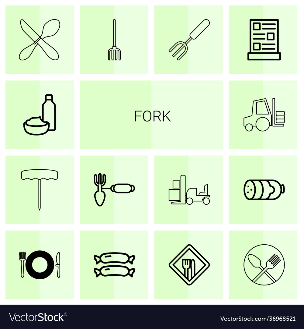 14 fork icons Royalty Free Vector Image - VectorStock