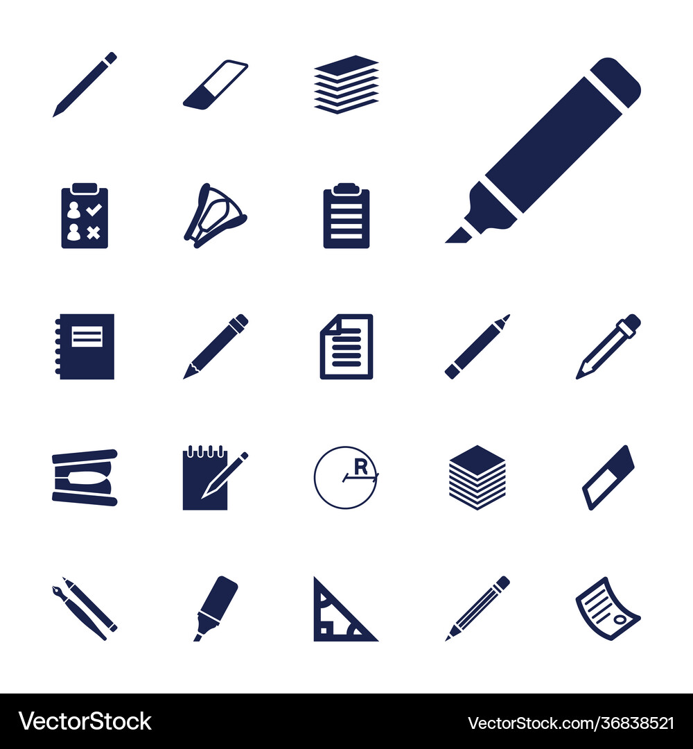 22 pencil icons Royalty Free Vector Image - VectorStock