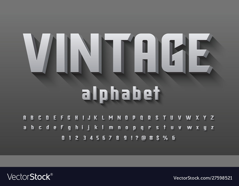 3d bold font Royalty Free Vector Image - VectorStock