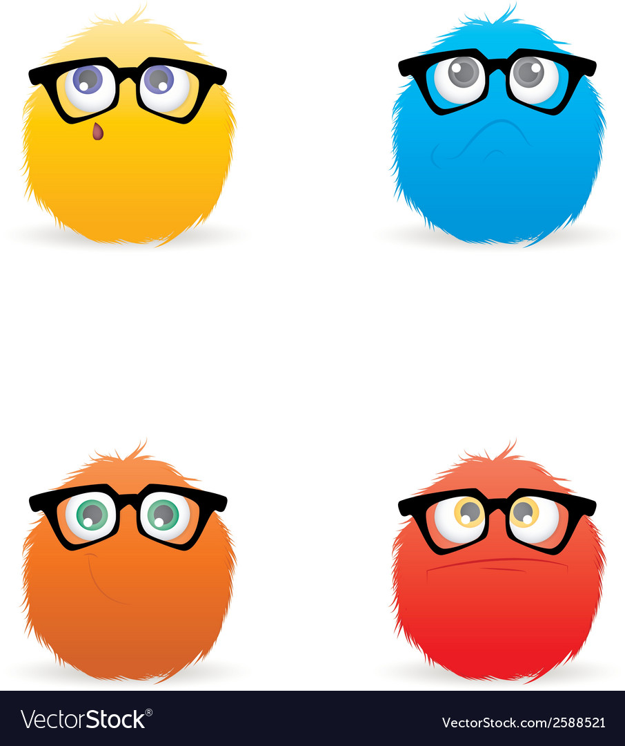 Abstract expression faces on a white background Vector Image