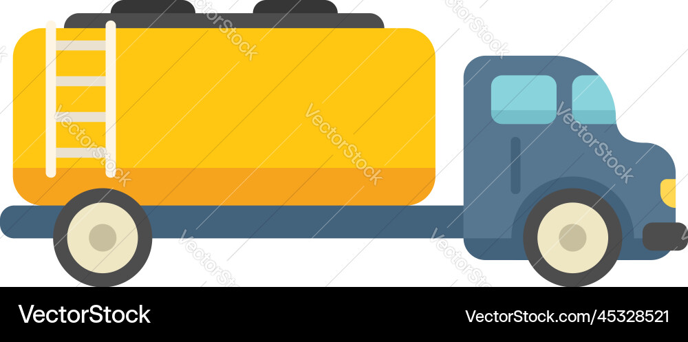 Airplane tank truck icon flat ground Royalty Free Vector