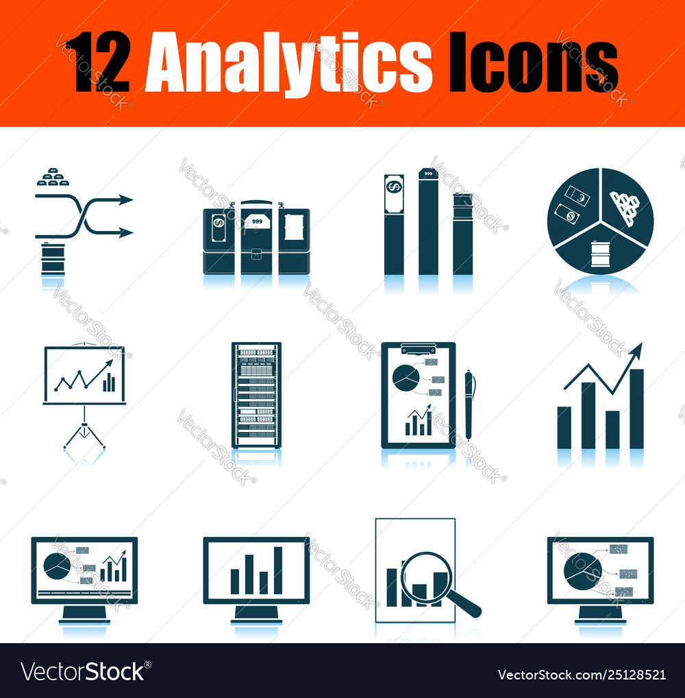 Analytics icon set Royalty Free Vector Image - VectorStock
