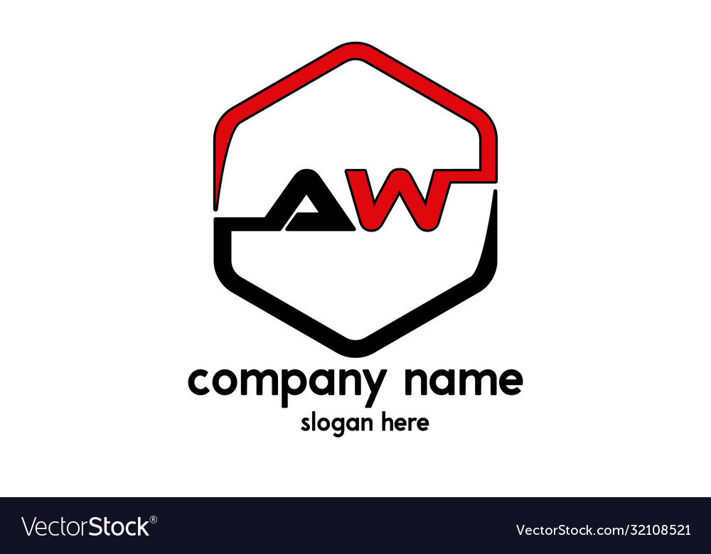 Aw logo Royalty Free Vector Image - VectorStock