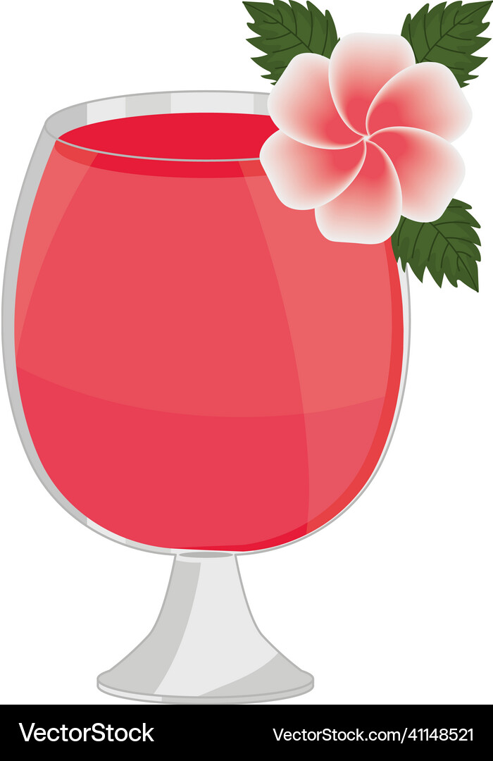 Cocktail with flower Royalty Free Vector Image