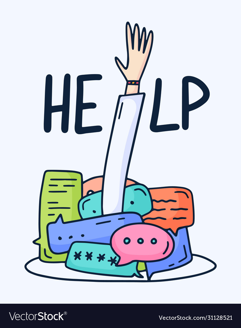 Colorful dialog speech bubbles and a hand Vector Image Colorful dialog speech bubbles and a hand Vector Image