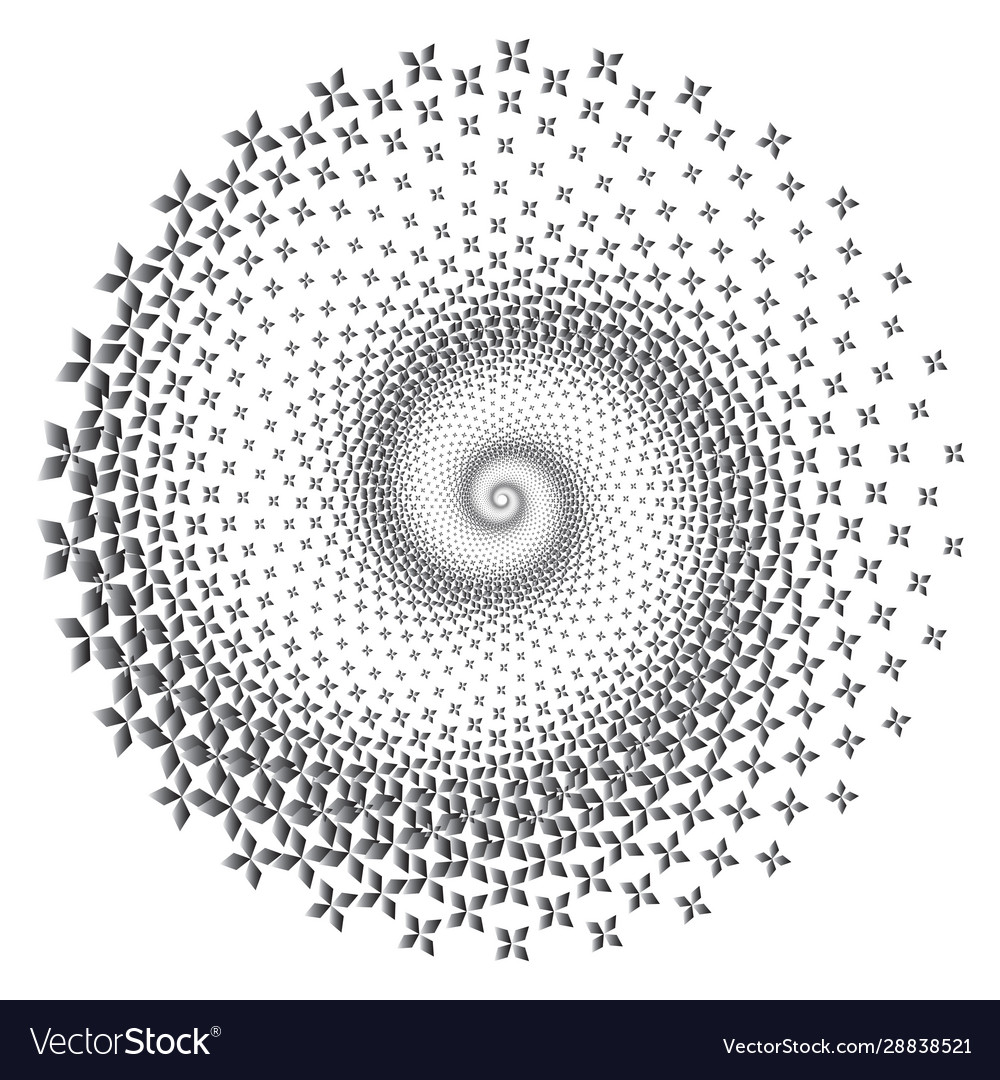 Dotted halftone spiral pattern or texture Vector Image