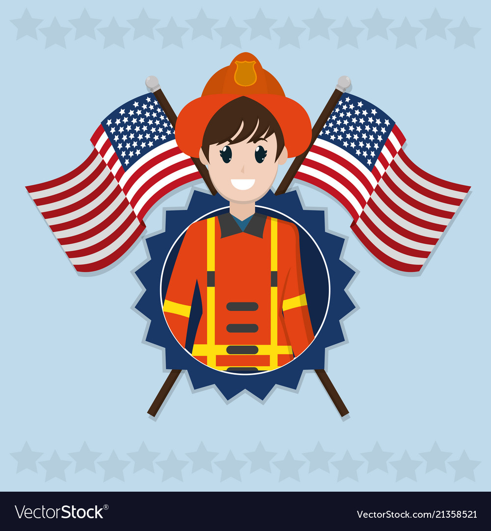 Firefighter labor day Royalty Free Vector Image