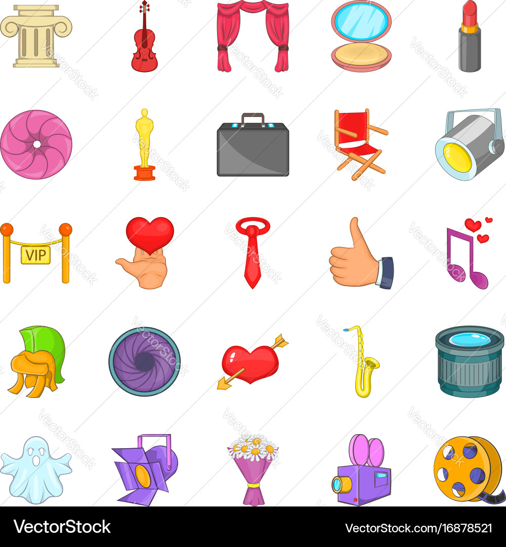 Gaiety icons set cartoon style Royalty Free Vector Image