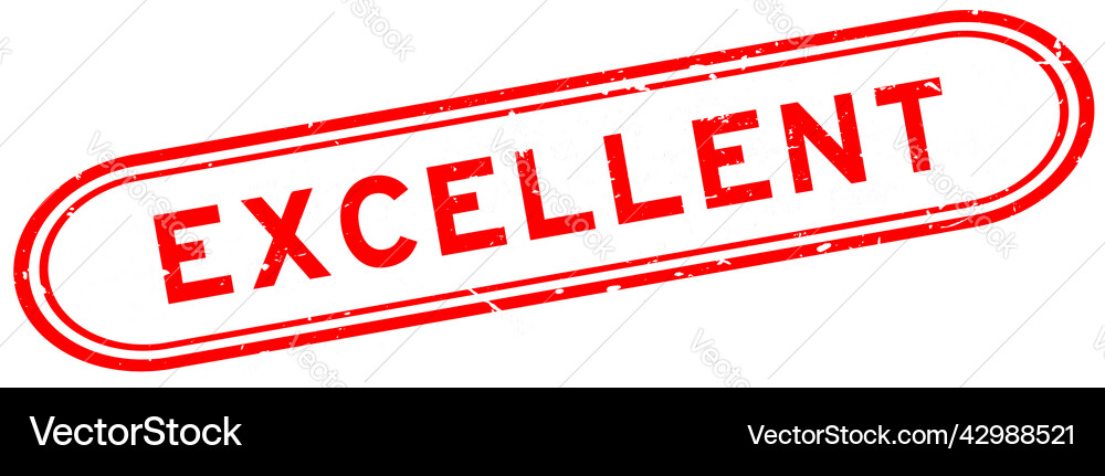 Grunge red excellent word rubber seal stamp Vector Image