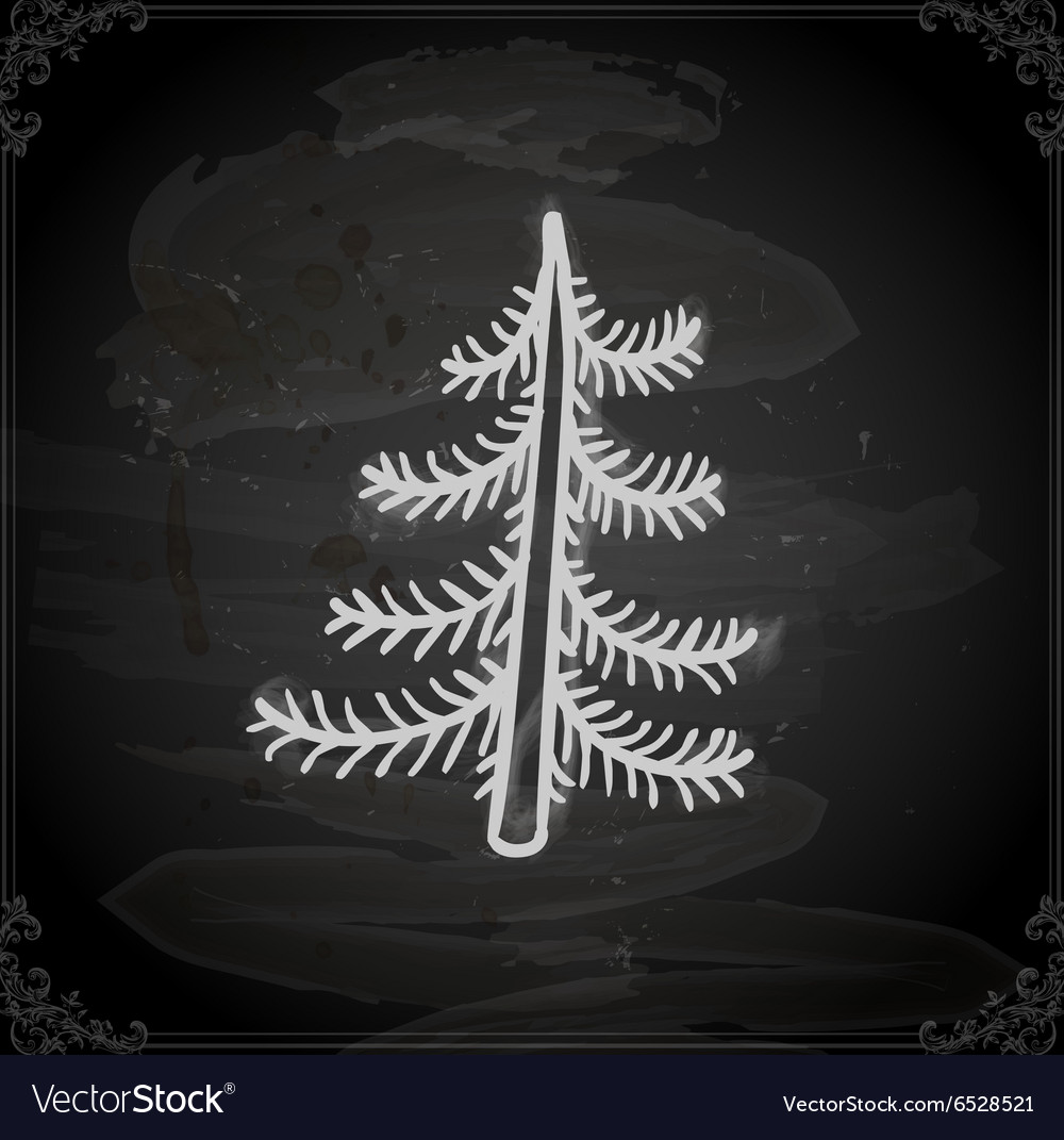 Hand drawn pine tree Royalty Free Vector Image