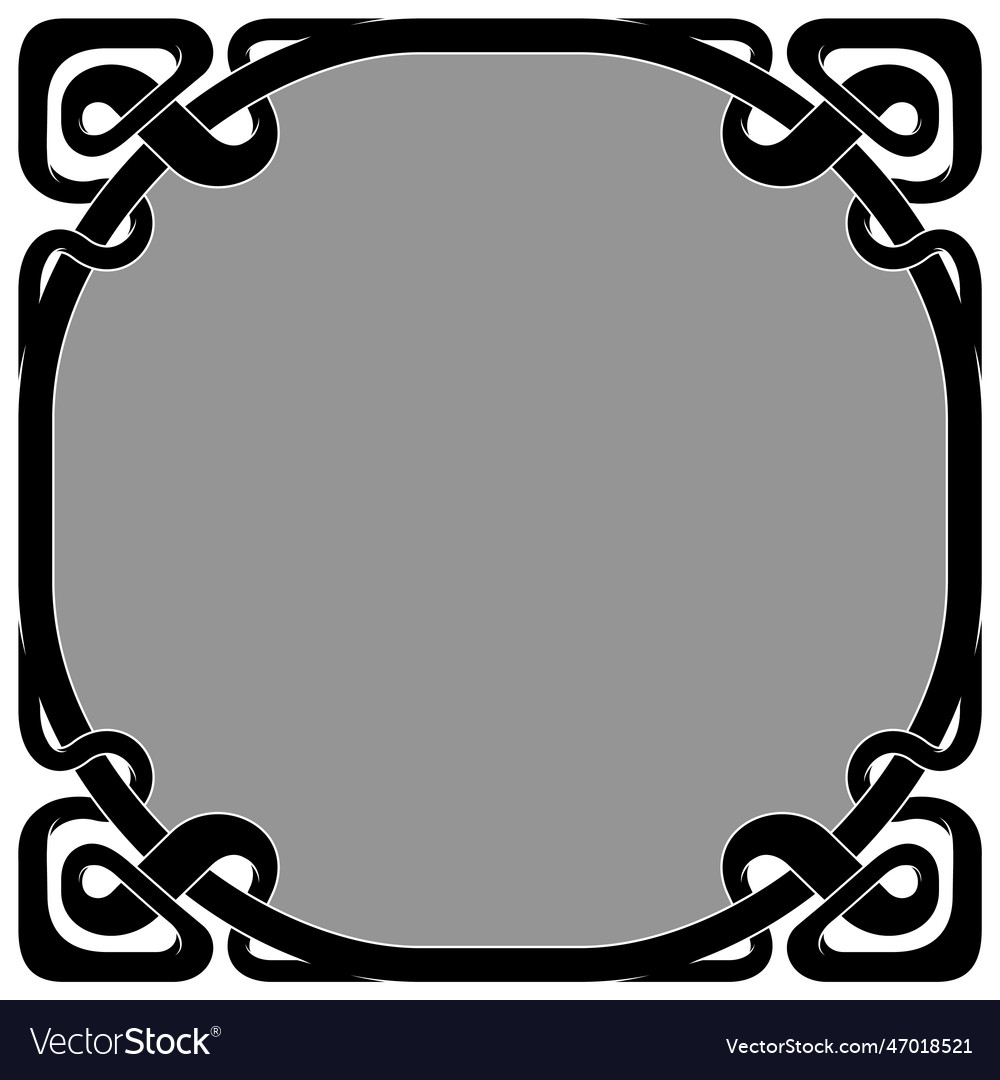 Intertwined lines frame design Royalty Free Vector Image