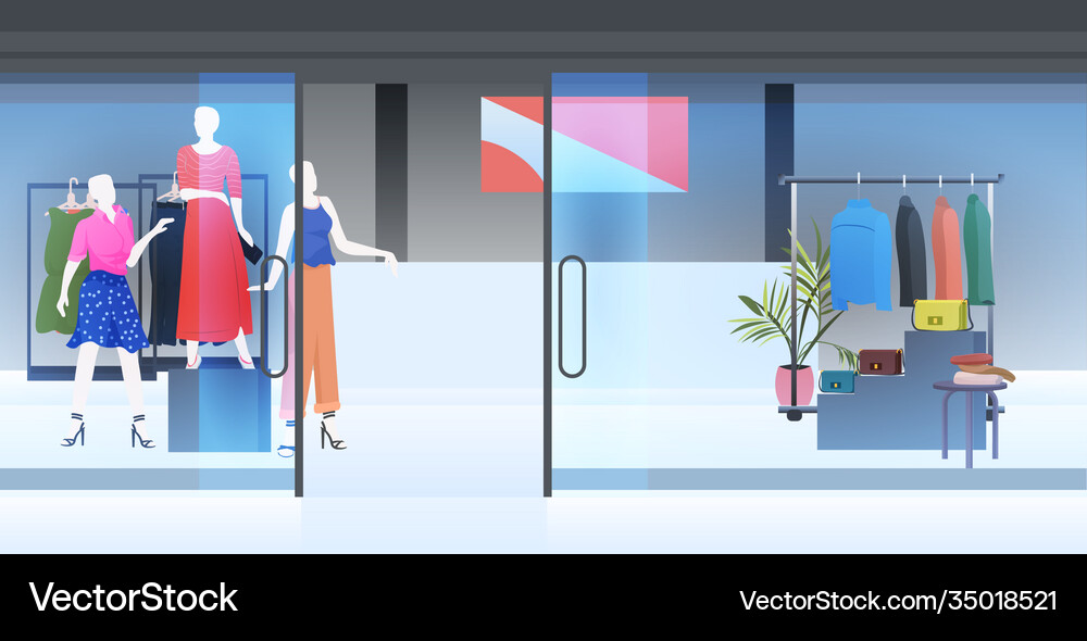 Modern fashion shop interior empty no people Vector Image