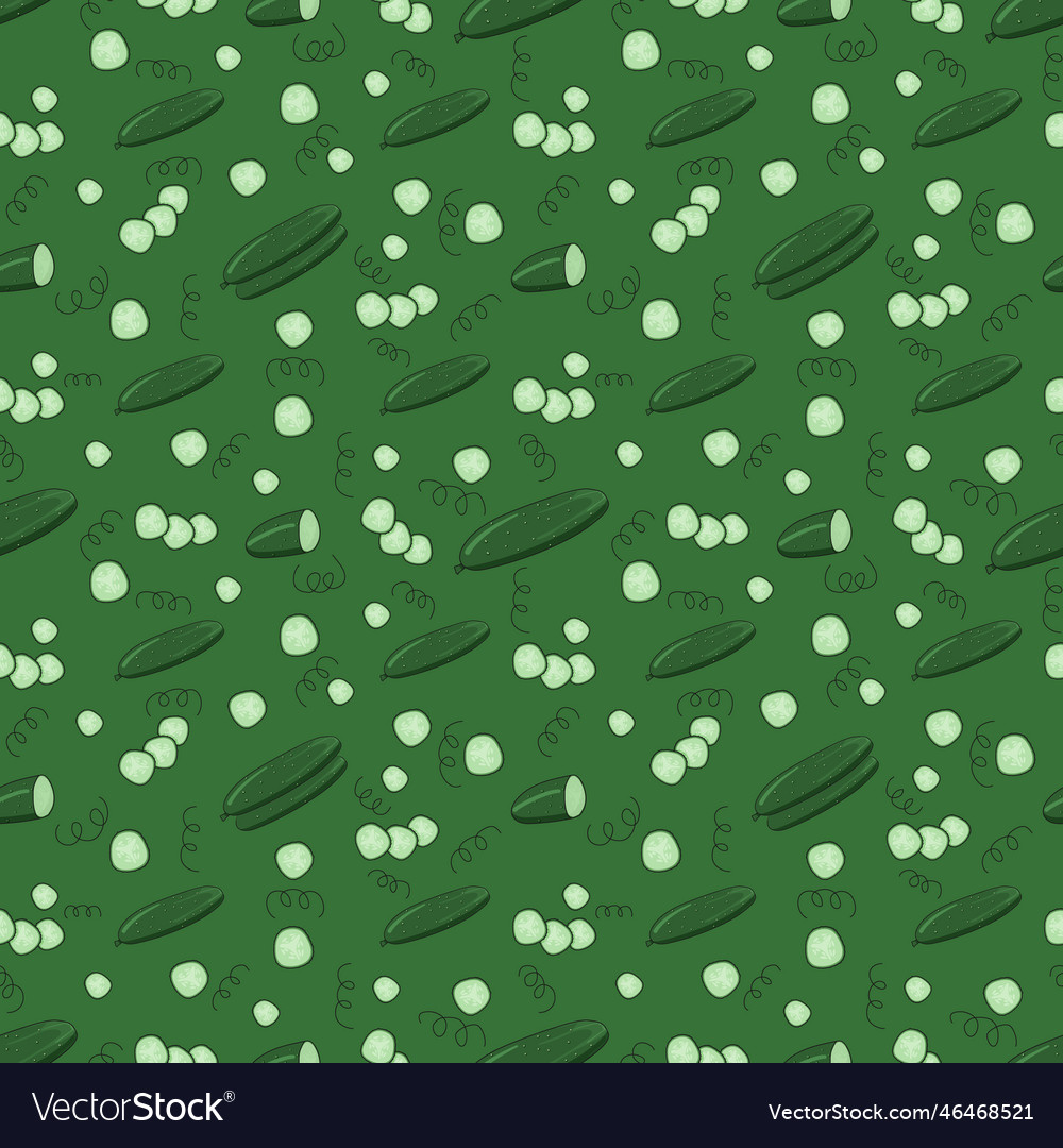 Monochrome modern cucumbers seamless pattern Vector Image