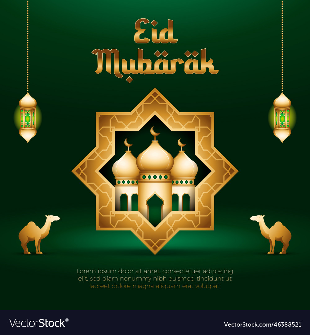 Ramadan greeting post template Royalty Free Vector Image