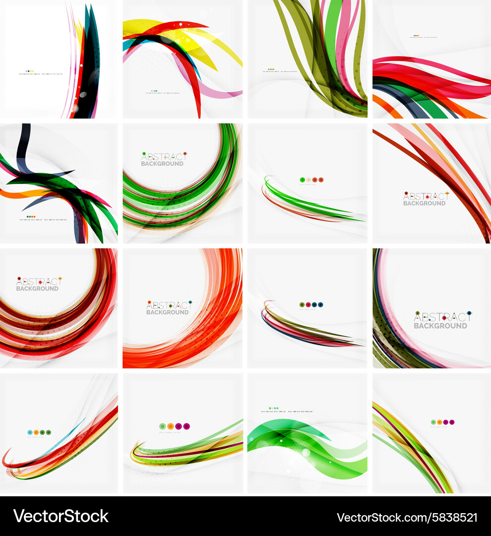 Set of colorful flowing motion abstract Royalty Free Vector