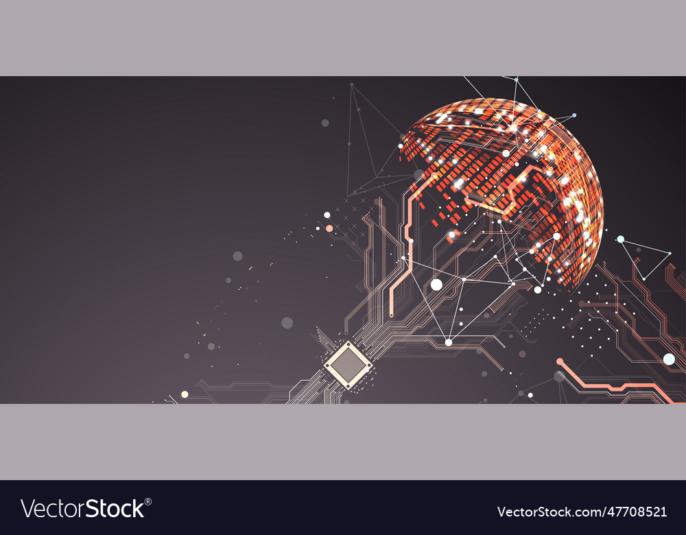 Sphere theme digital technology background Vector Image