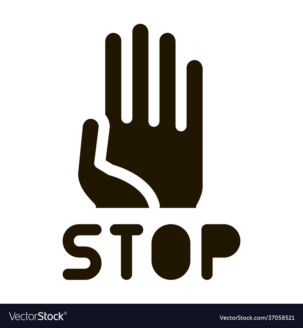 Stop Bullying Icon Glyph Royalty Free Vector Image