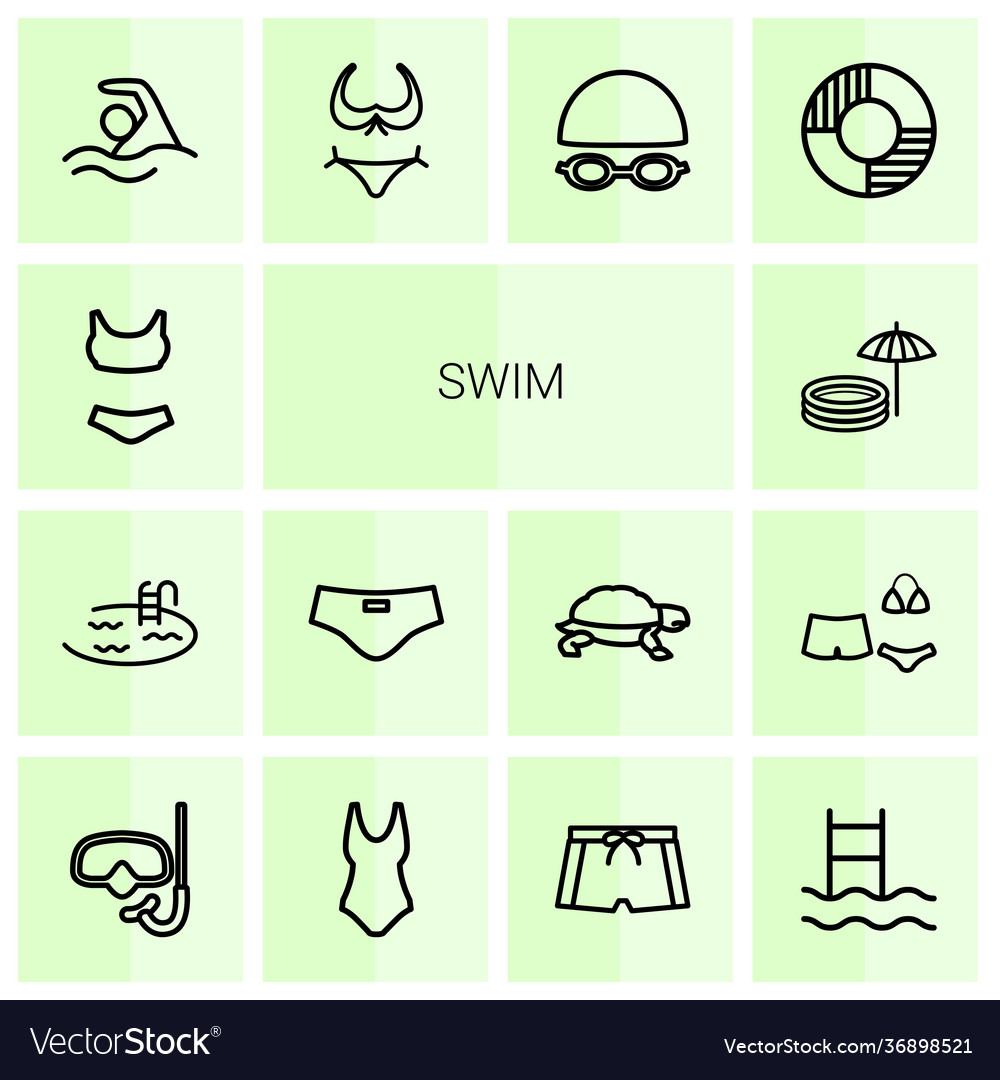 Swim icons Royalty Free Vector Image - VectorStock