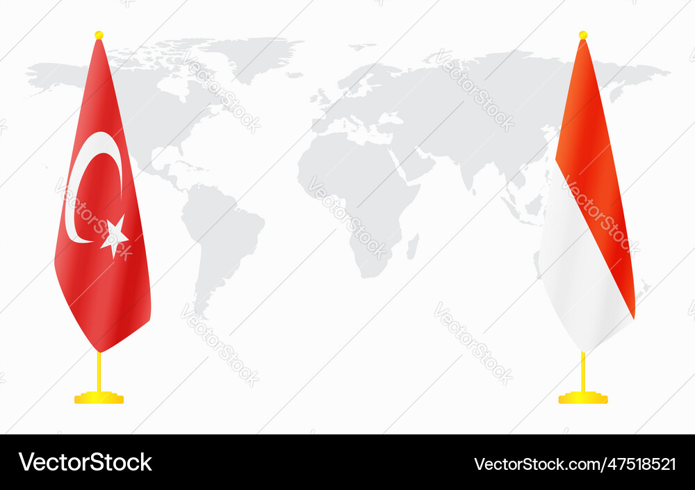 Turkey and indonesia flags for official meeting Vector Image