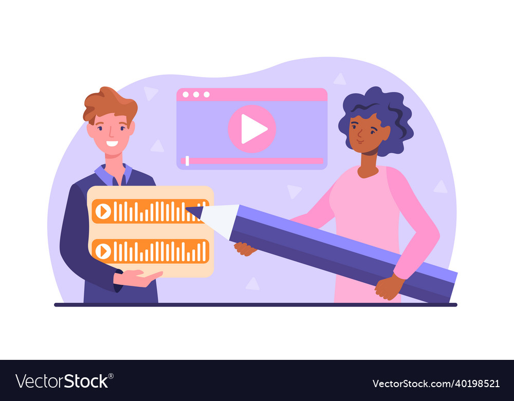 Video editor concept Royalty Free Vector Image