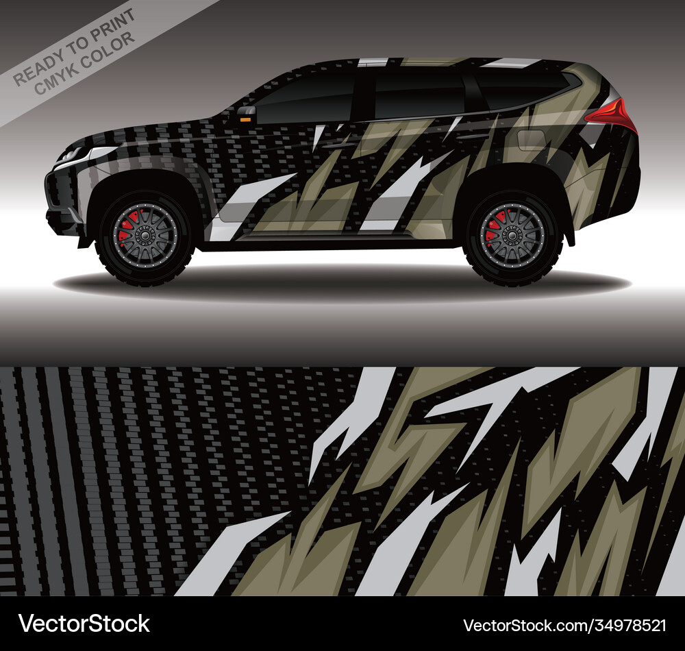 Wrap car decal design custom livery race rally Vector Image
