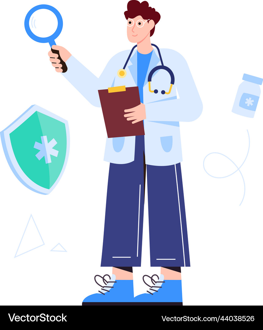 A doctor avatar flat Royalty Free Vector Image