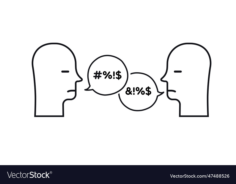 Bad swear talk speech bubble two person hand draw Vector Image Bad swear talk speech bubble two person hand draw Vector Image