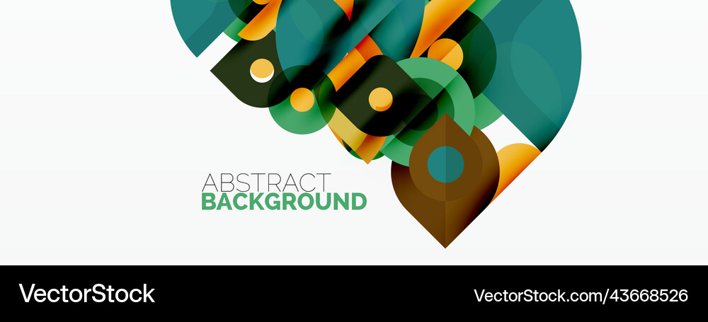 Colorful round shapes circles and triangles Vector Image