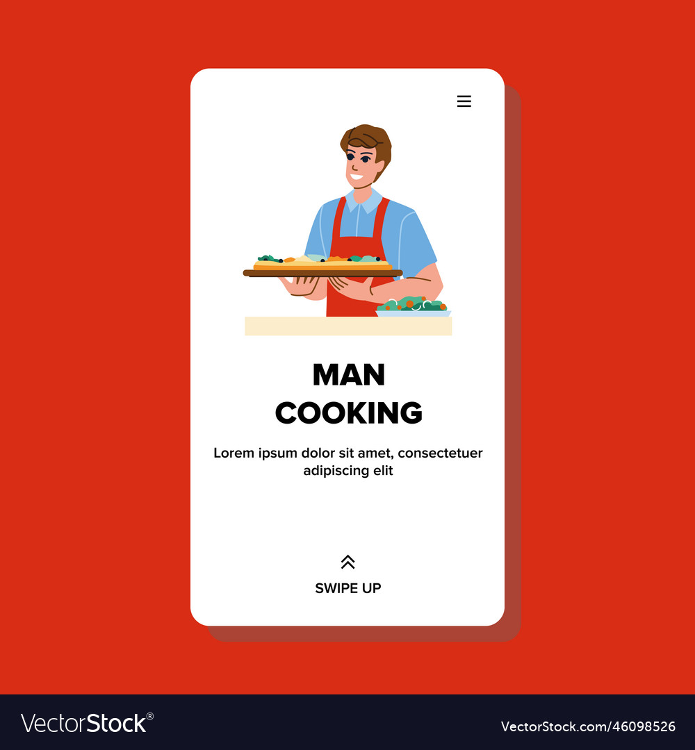 Man cooking Royalty Free Vector Image - VectorStock
