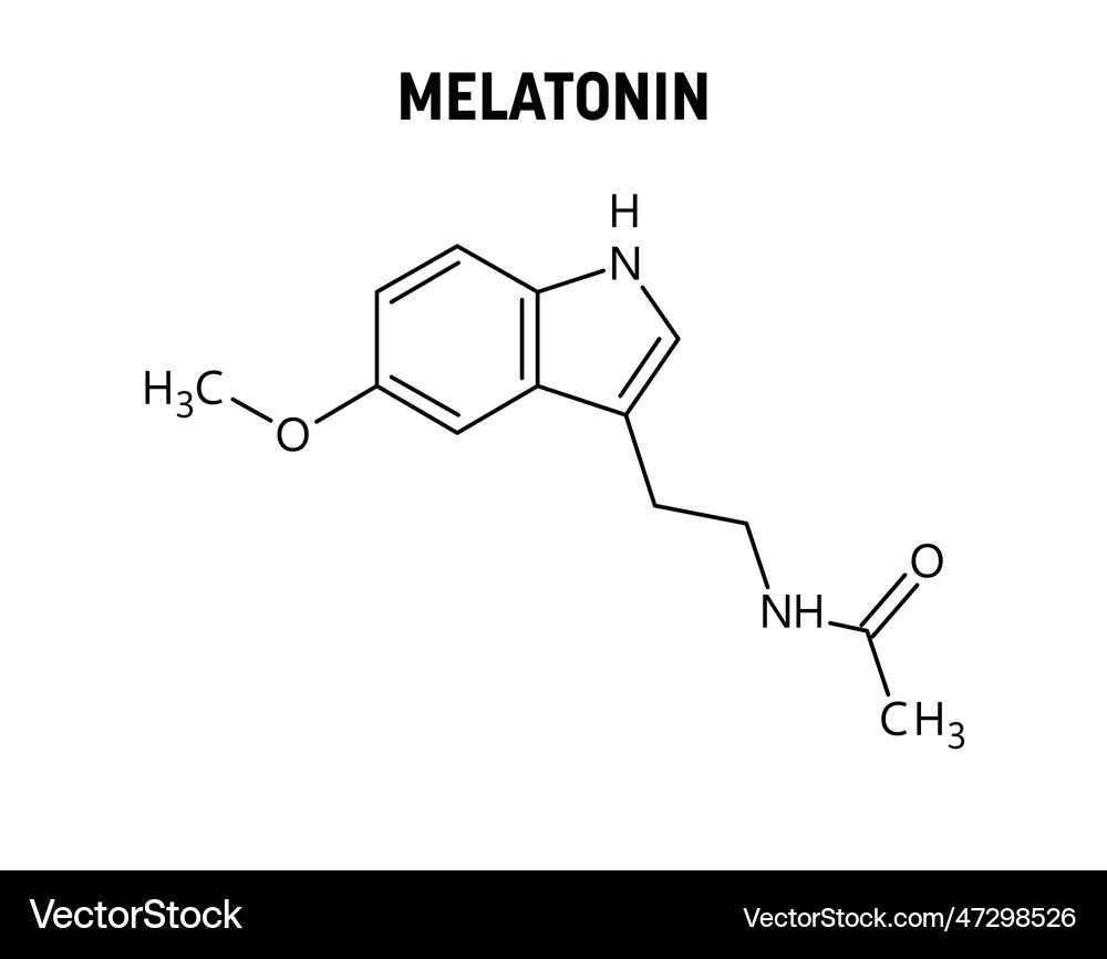 Melatonin structural formula of molecular Vector Image