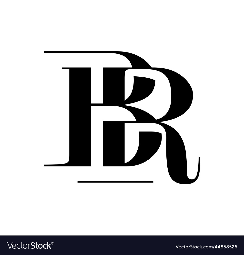 Monogram logo initial letters br Royalty Free Vector Image