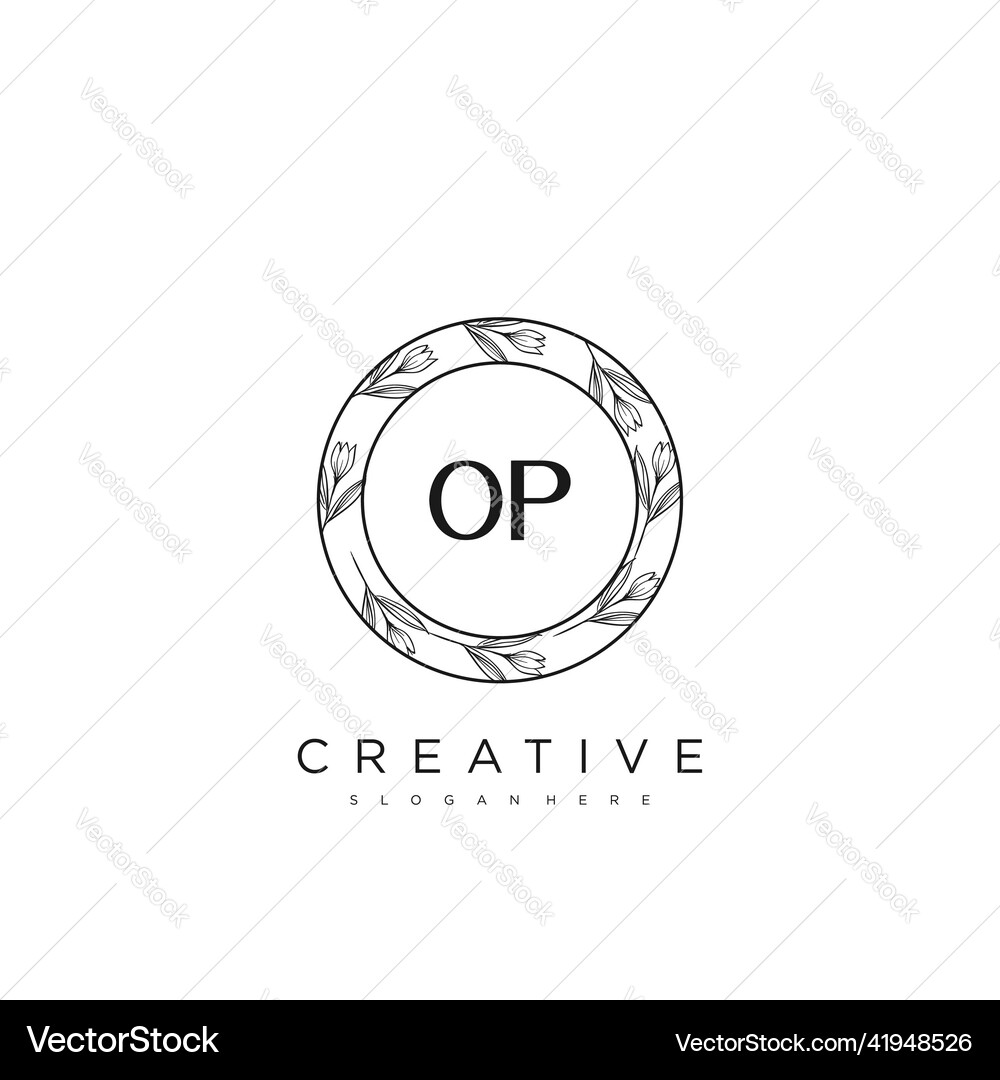 Op initial letter flower logo template premium art