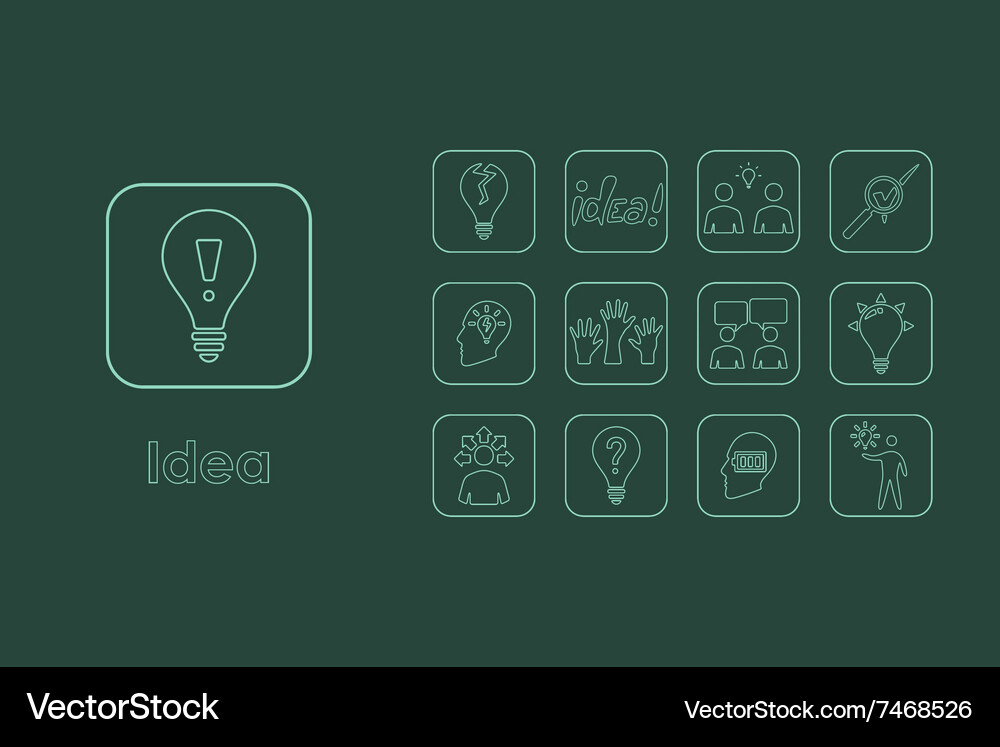 Set of idea simple icons Royalty Free Vector Image