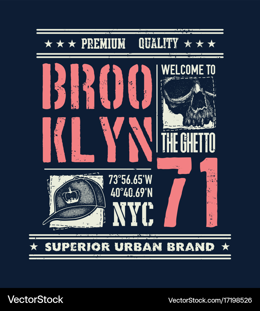 Vintage urban typography with skull Royalty Free Vector