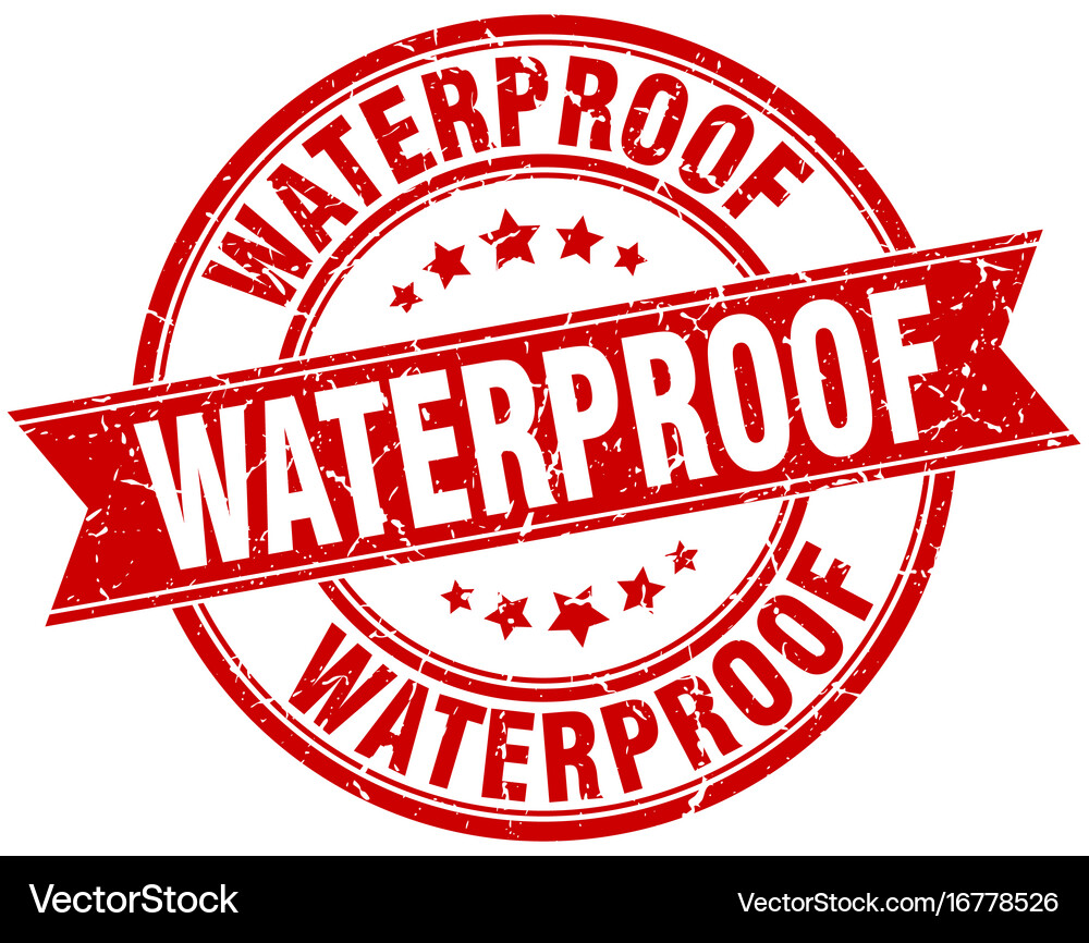 Waterproof round grunge ribbon stamp Royalty Free Vector