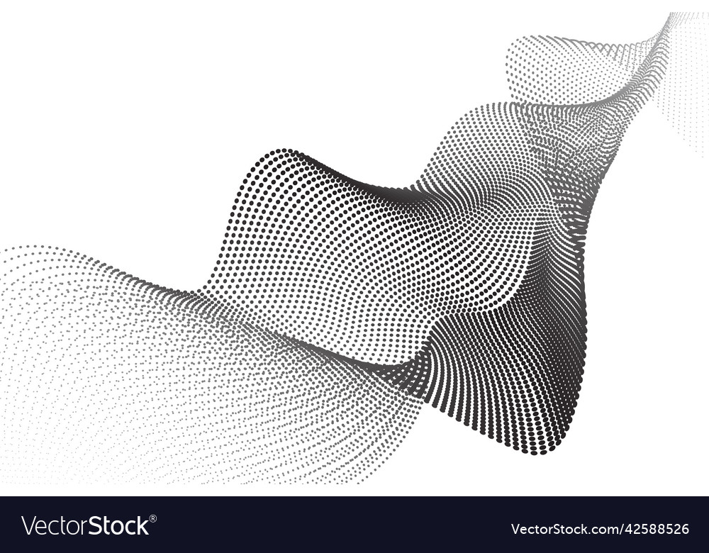 Wavy dot line pattern Royalty Free Vector Image