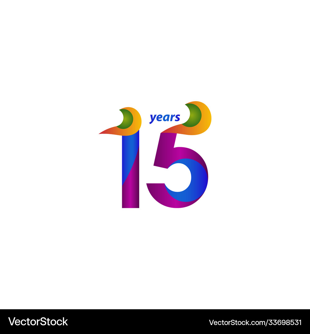 15 years anniversary celebration elegant blue Vector Image