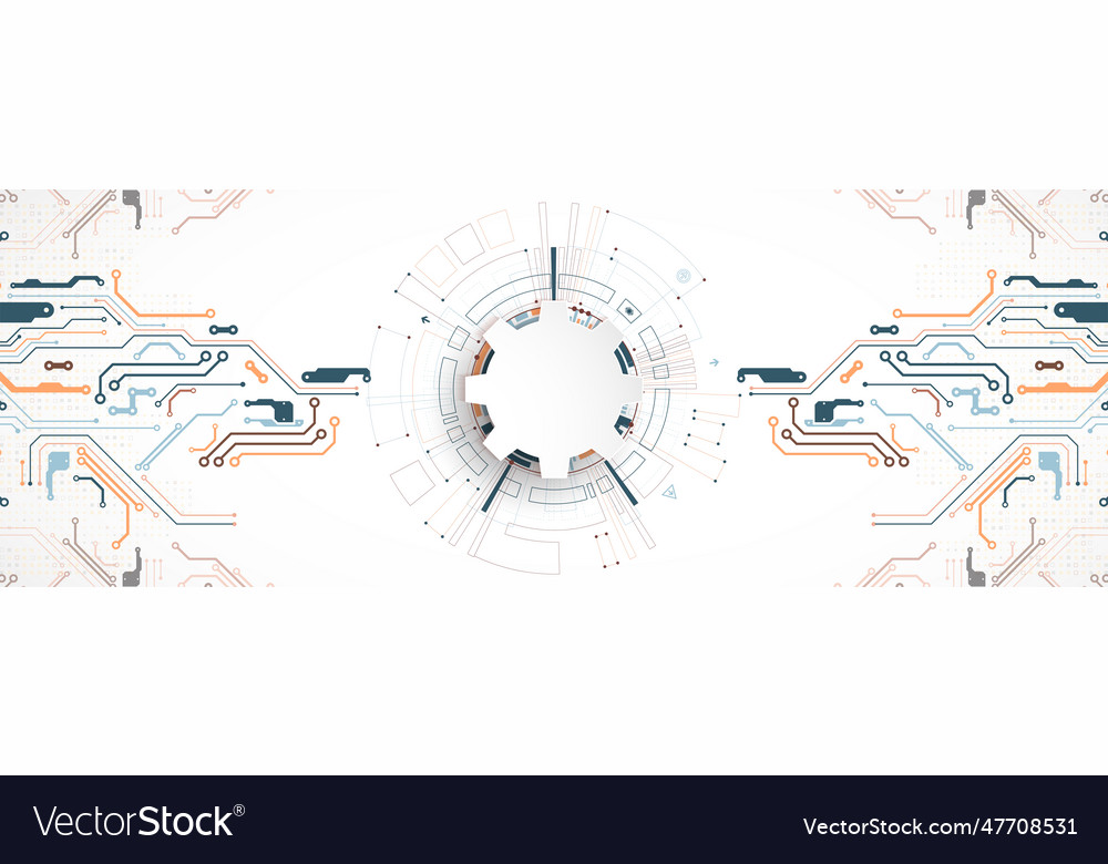Abstract Technology Circuit Board Communication Vector Image