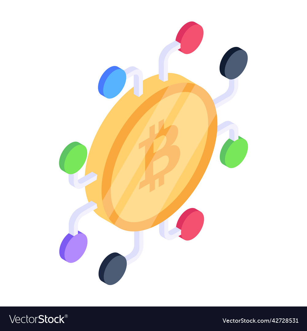 Bitcoin network Royalty Free Vector Image - VectorStock