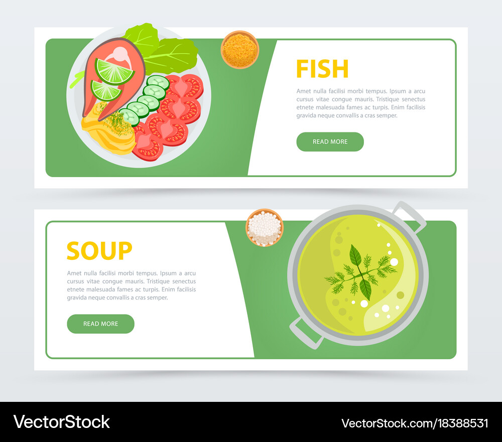 Colorful horizontal food banner template Vector Image