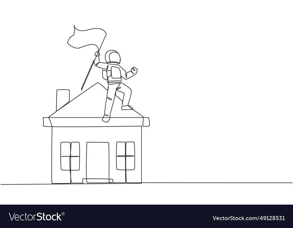 Continuous one line drawing young energetic Vector Image