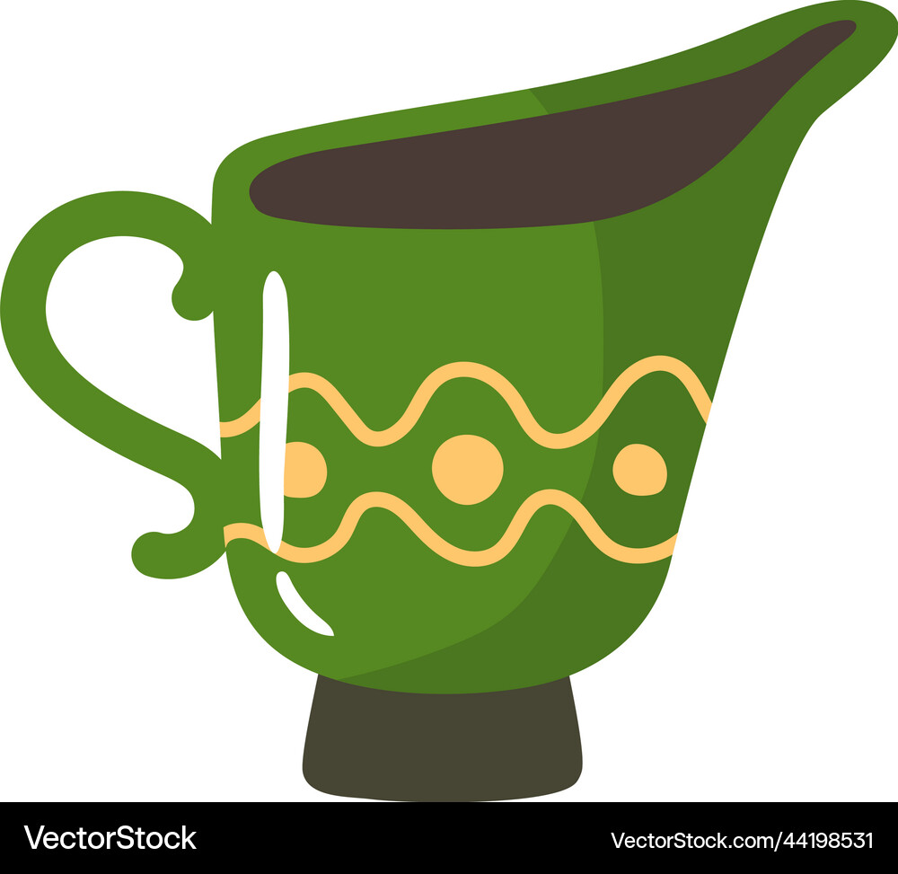 Cream jug cartoon icon ceramic table milk pot Vector Image