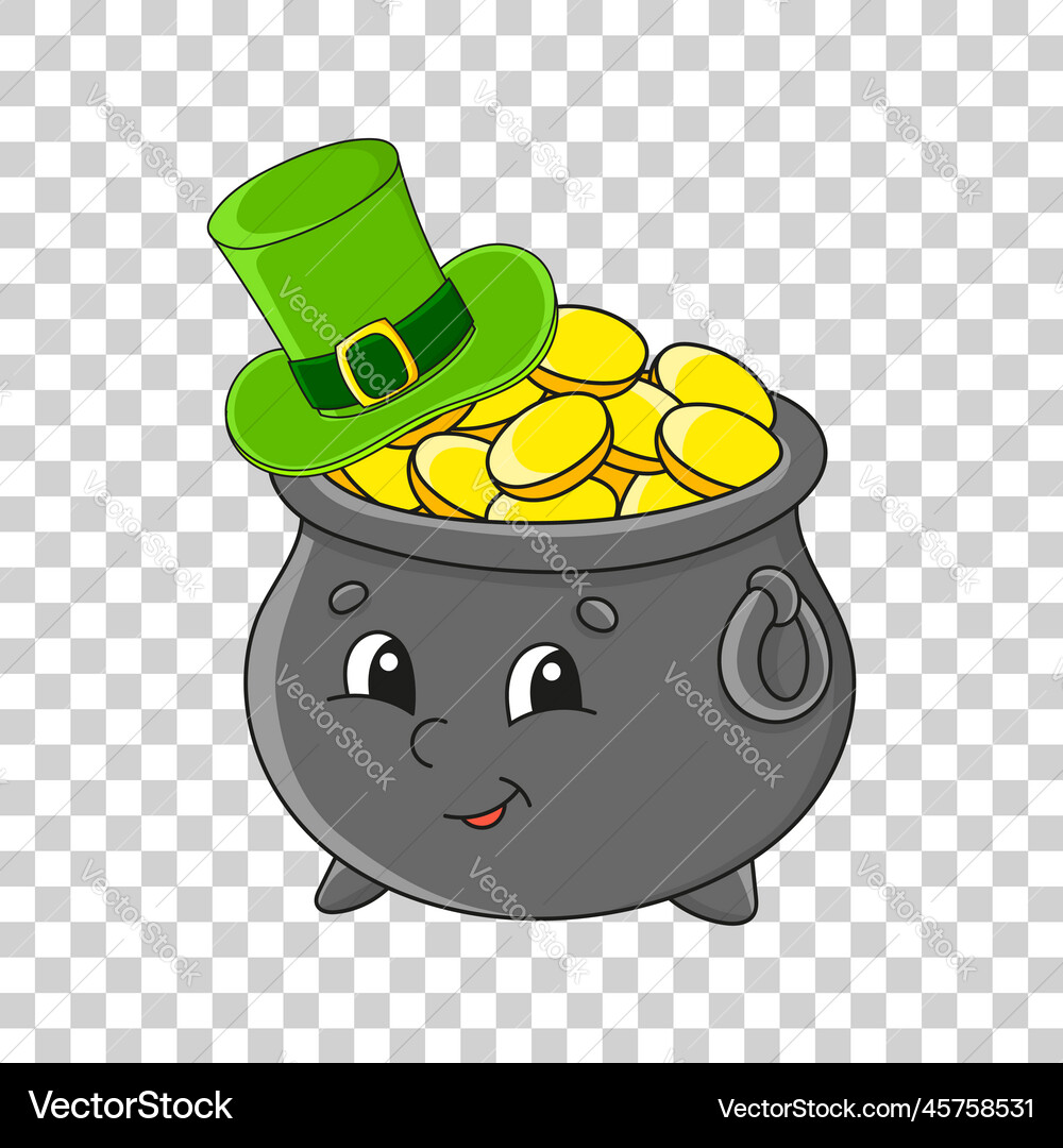 Cute cartoon character sticker st patricks day Vector Image