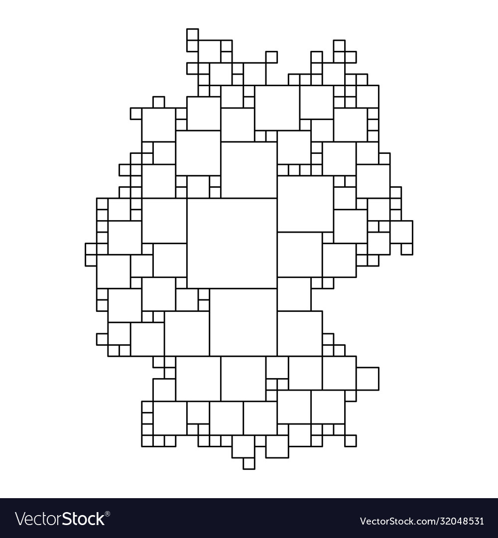 Germany map from black pattern from a grid Vector Image